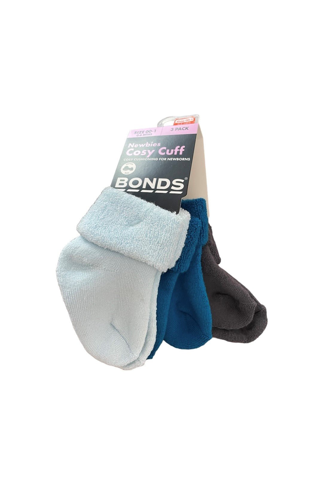 BONDS WONDERSOCK 3 PACK SOCKS - Light Blue/Blue/Grey – Kids Outlet Online